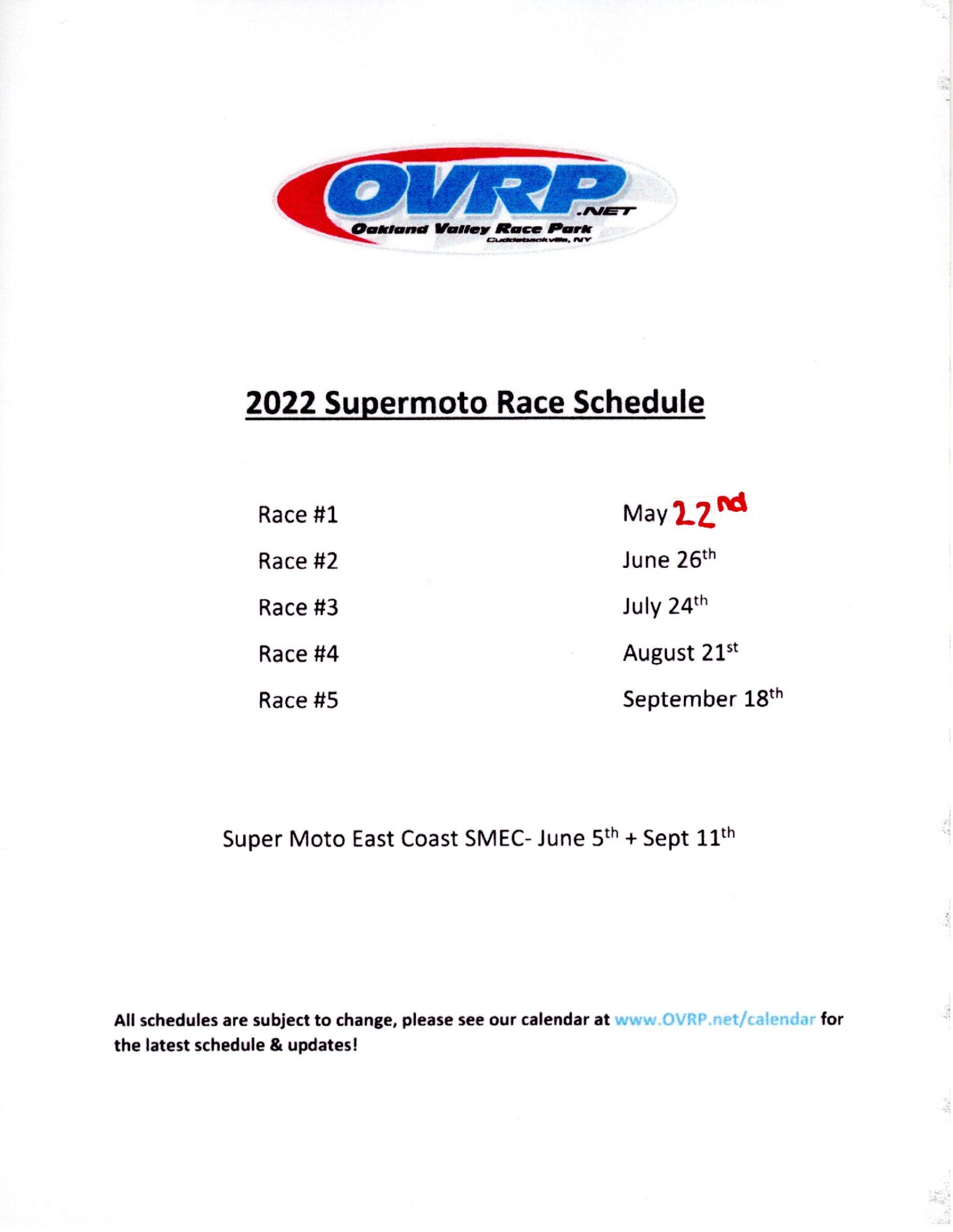 Motorcycle Racing – Oakland Valley Race Park